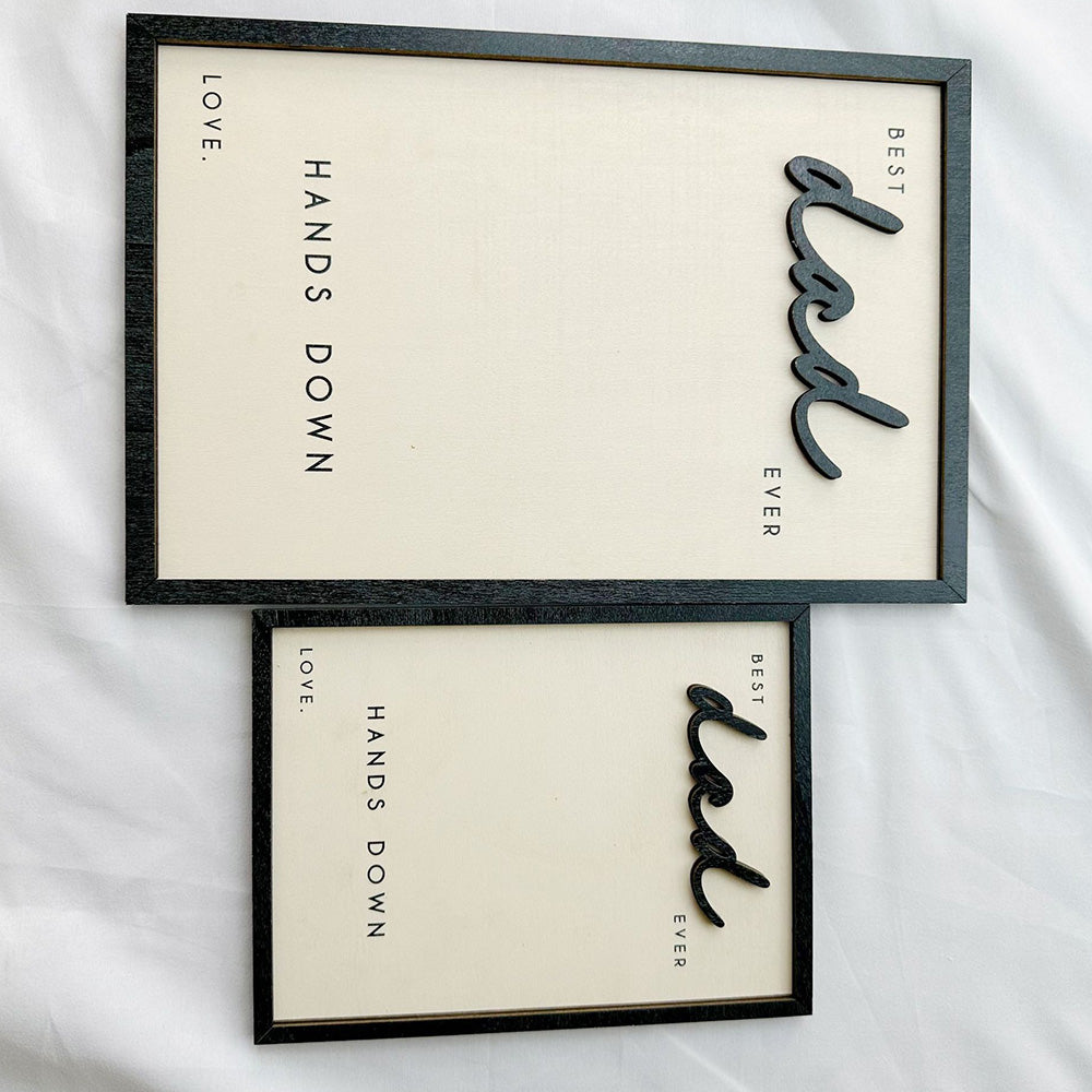 Best Dad Ever Hands Down Sign Wooden Handprint Frame DIY Gifts Fathers ...