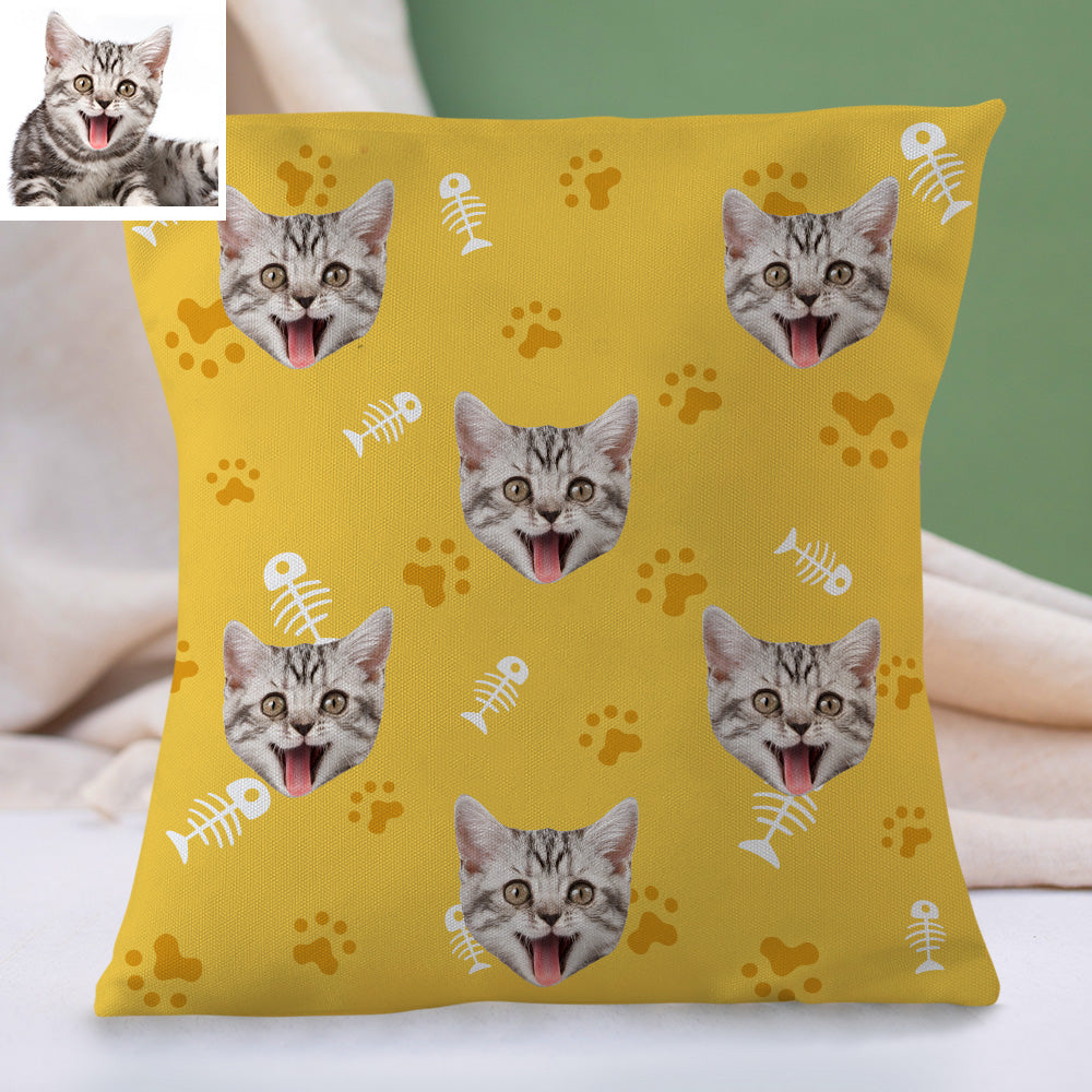 Custom Cat Face Pillow Decorative Cushion Cover Pet Face Pillow Decora ...