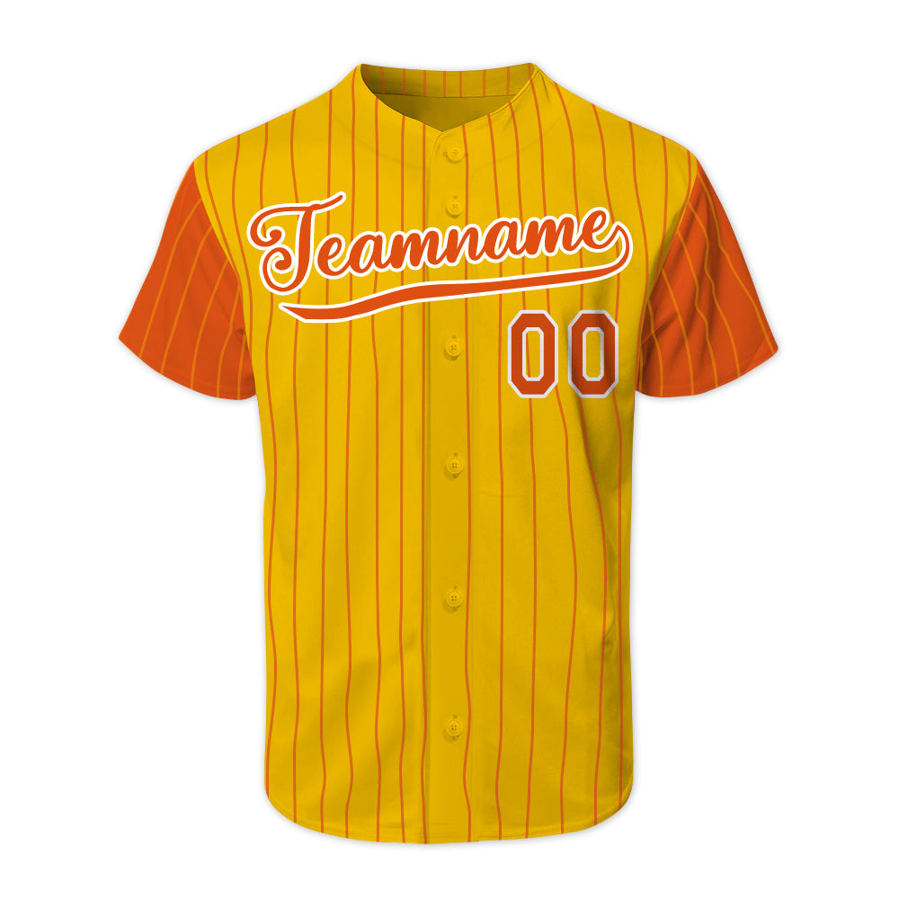 Custom Yellow Authentic Baseball Jerseys Soprts Uniform with Name Team ...