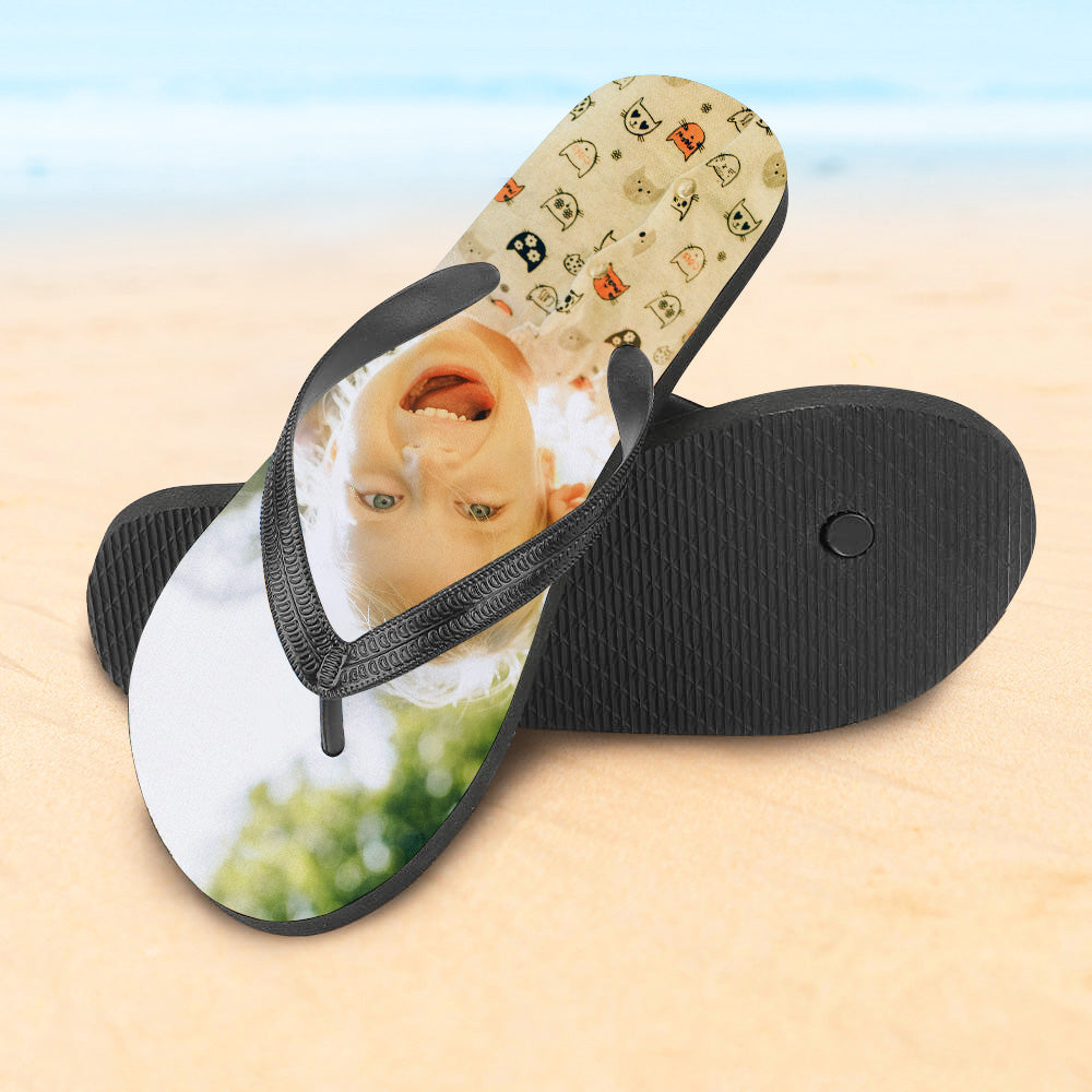 Custom Face Photo Flip Flops For Both Man And Woman Funny Gift ...