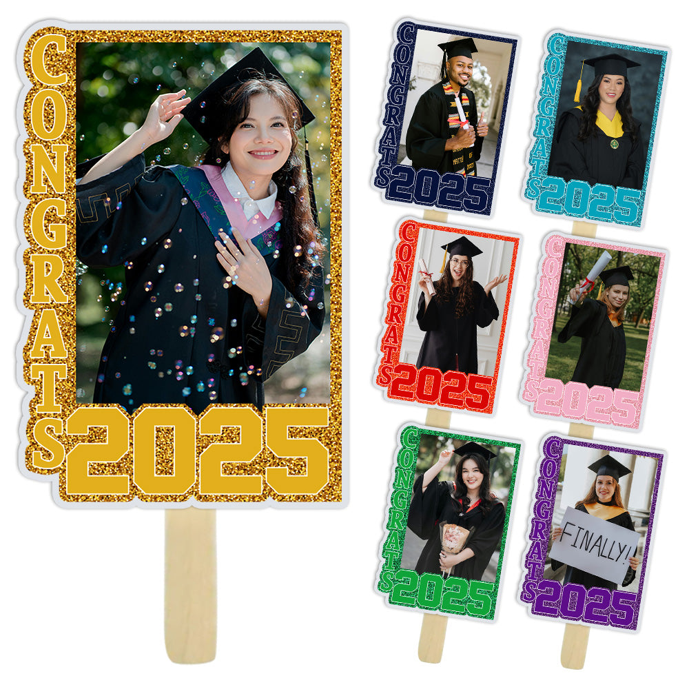 Custom Graduation Fans Face Fans With Wooden Handle Class of 2025 Head ...