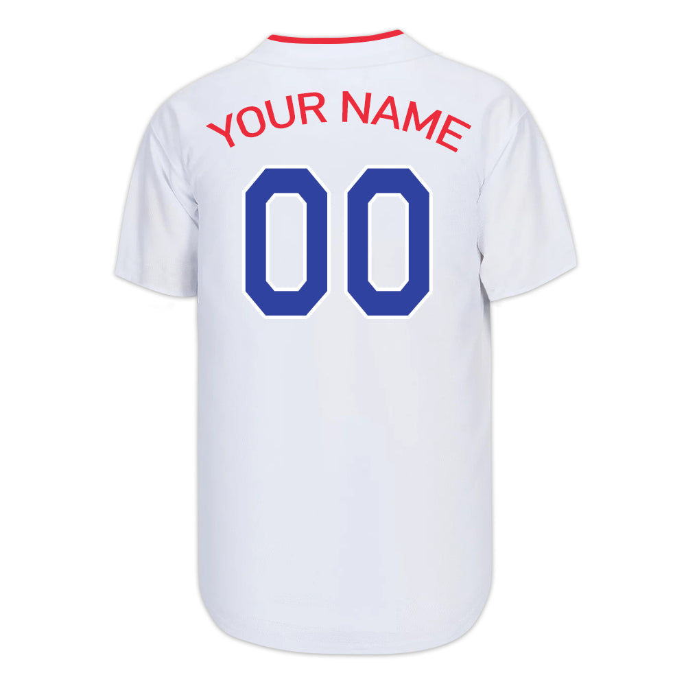 Custom White Varsity Baseball Sports Uniform with Number Logo Custom A ...