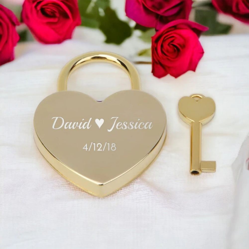Custom Engraved Heart Lock Padlock Personalized Wedding Love Padlock A ...