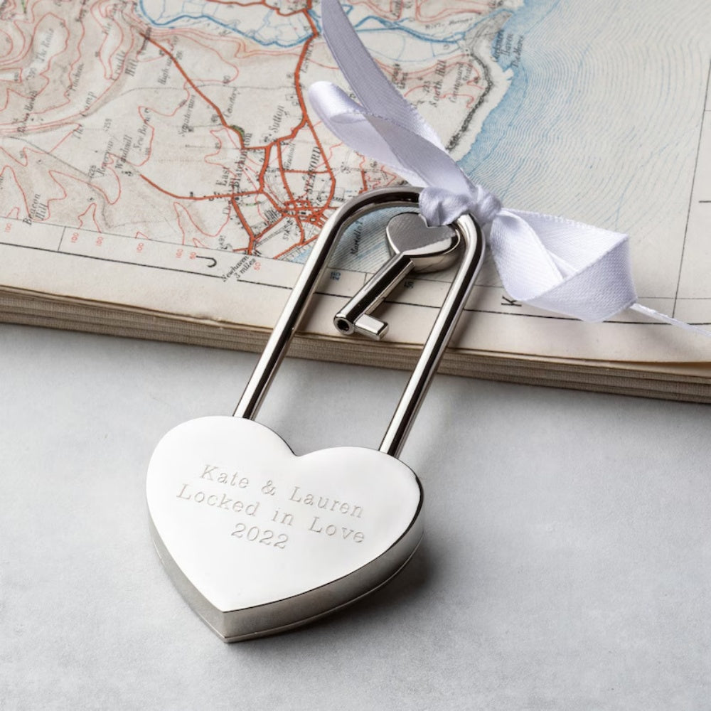 Custom Engraved Heart Lock Padlock Personalized Wedding Love Padlock A ...