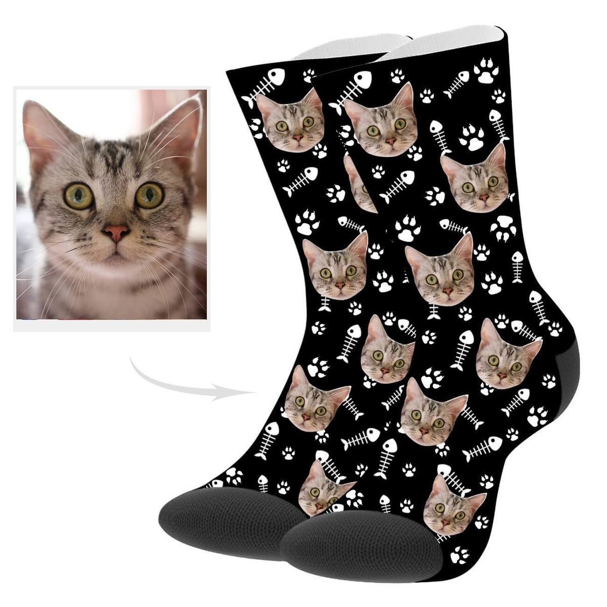 Customized Cat Face Socks Cat Photo Socks – Yourphotosocks