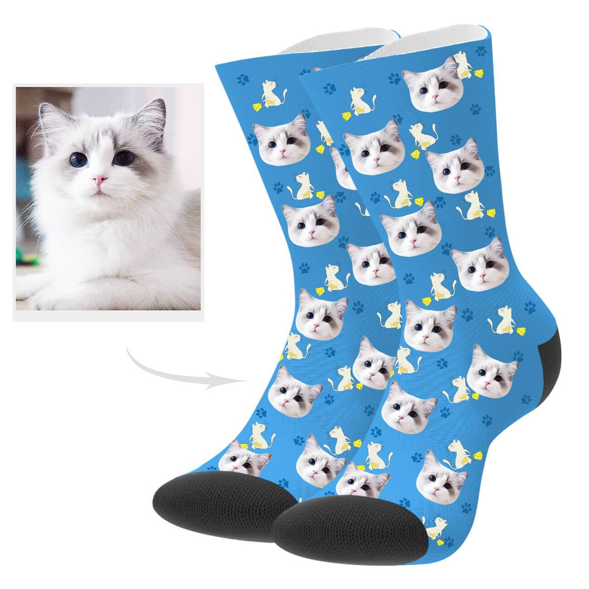 Personalized Cat Face Socks – Yourphotosocks