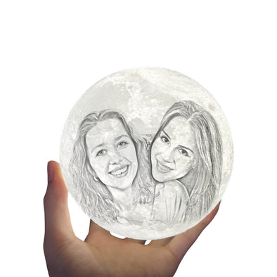 Custom Photo Moon Lamp Custom 3D Photo Engraved Moon Light 2 Colors 16 ...