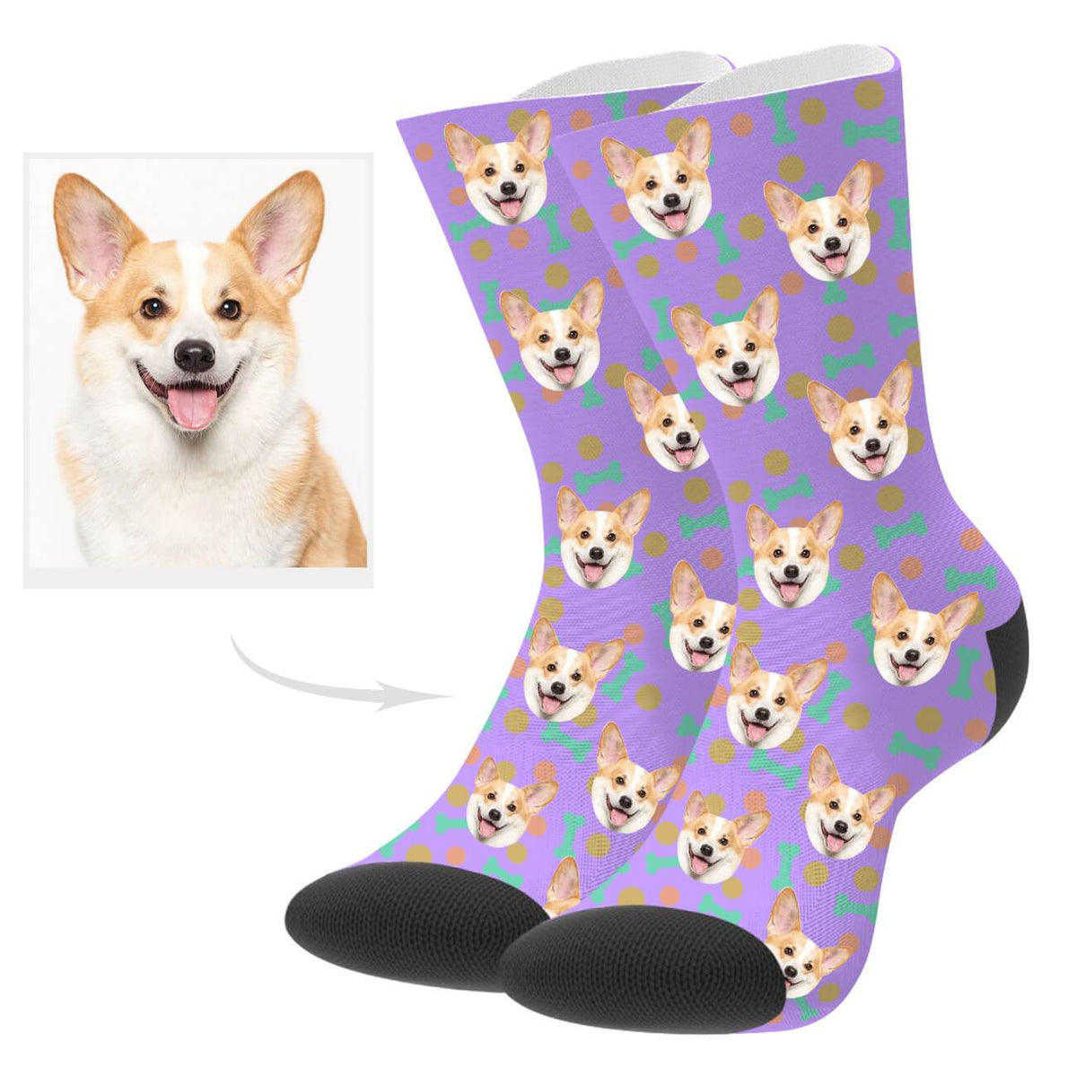 Custom Dog Face Funny Socks – Yourphotosocks
