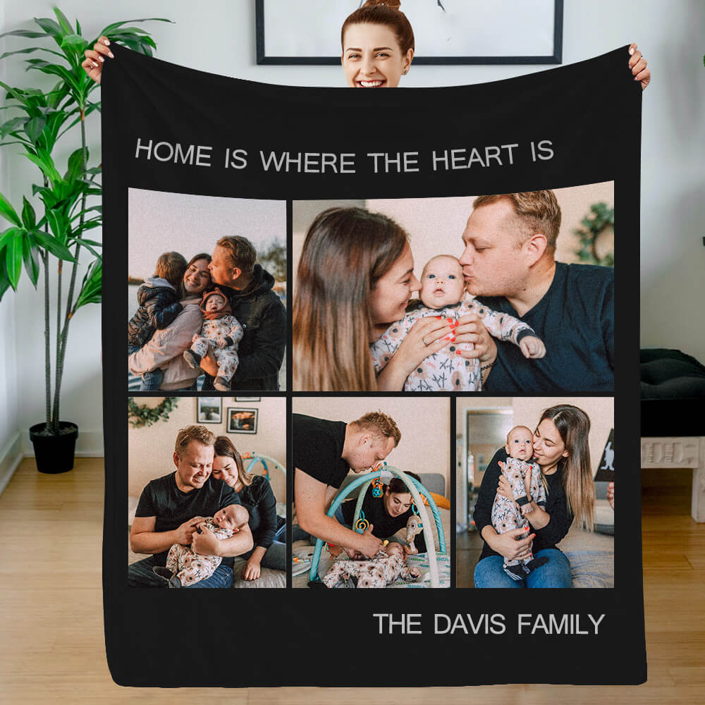Custom Blanket with Pictures Personalized Photo Blankets Fleece Throw ...