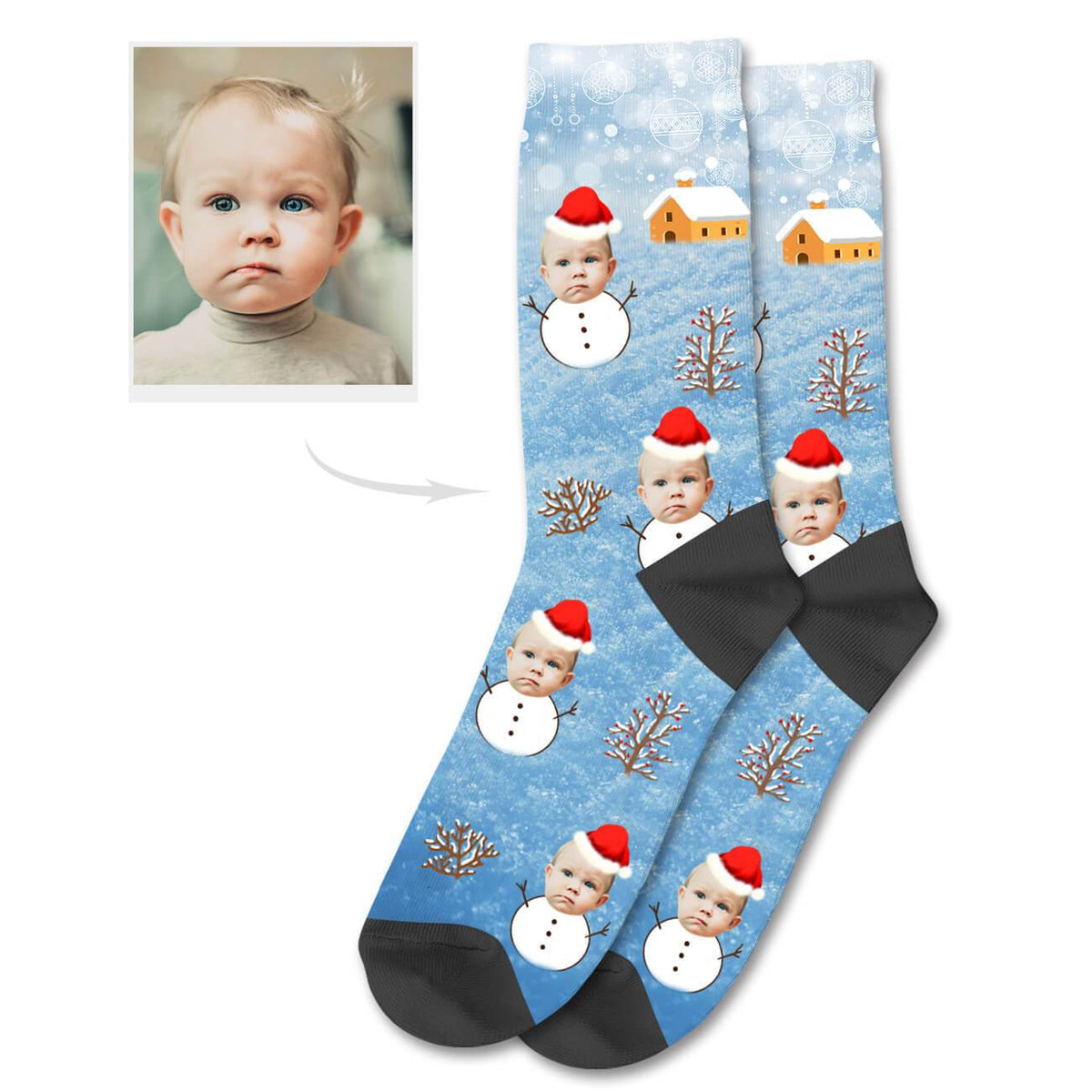 Custom Christmas Snowman Socks – Yourphotosocks